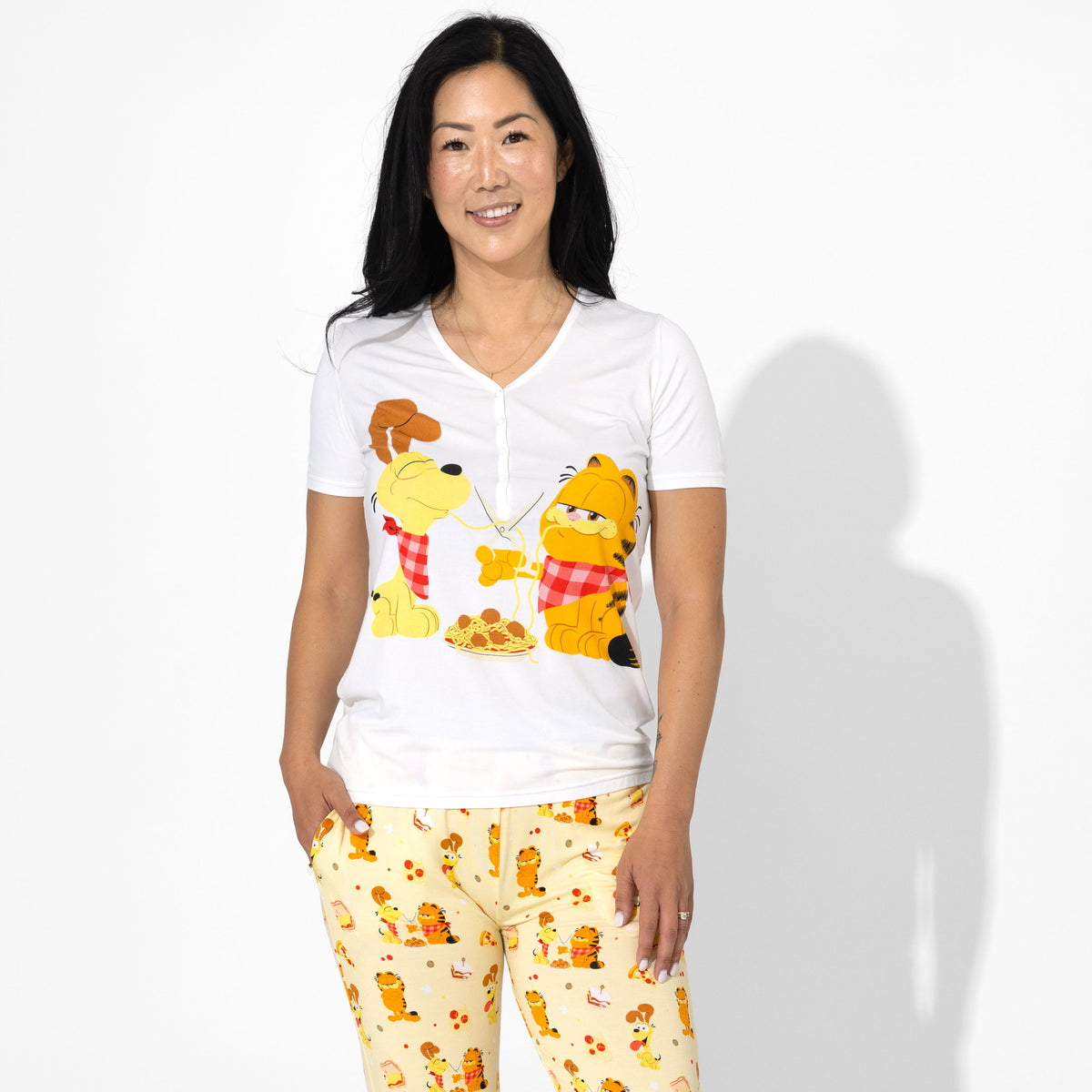 Bellabu Bear Women's 2 piece Short Sleeve PJ Set - Garfield The Movie ...